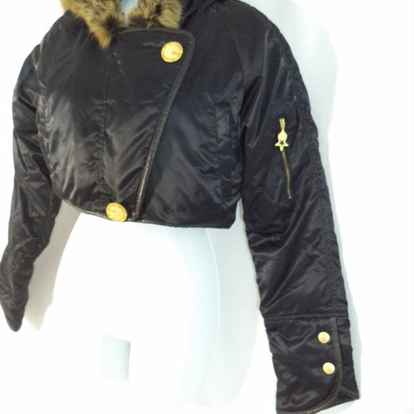 G-Unit | Jackets & Coats | G Unit Cropped Down Jacket Rabbit Fur Trim ...